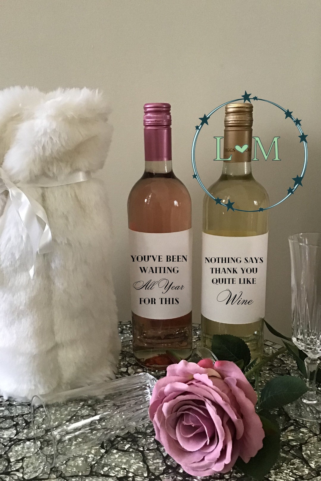 Nothing Says Thank You Like Wine Custom Wine Label 4x6 Custom Gifts - Etsy