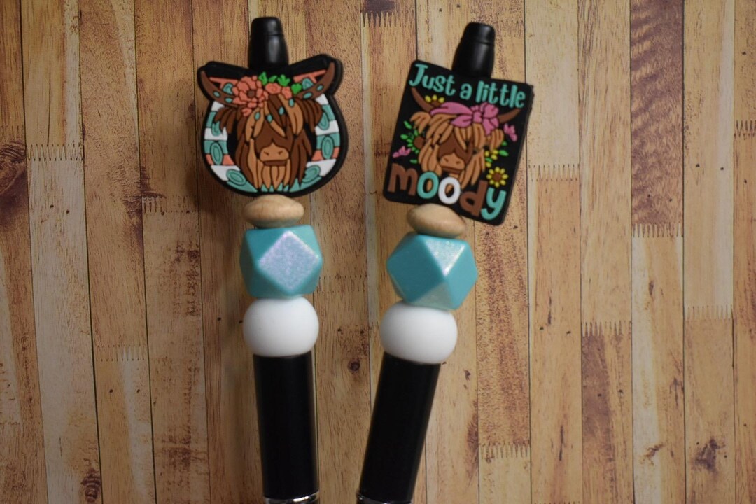 Highland Cow Pen | Writing Pen | Pen | Back to School | Silicone Beaded ...