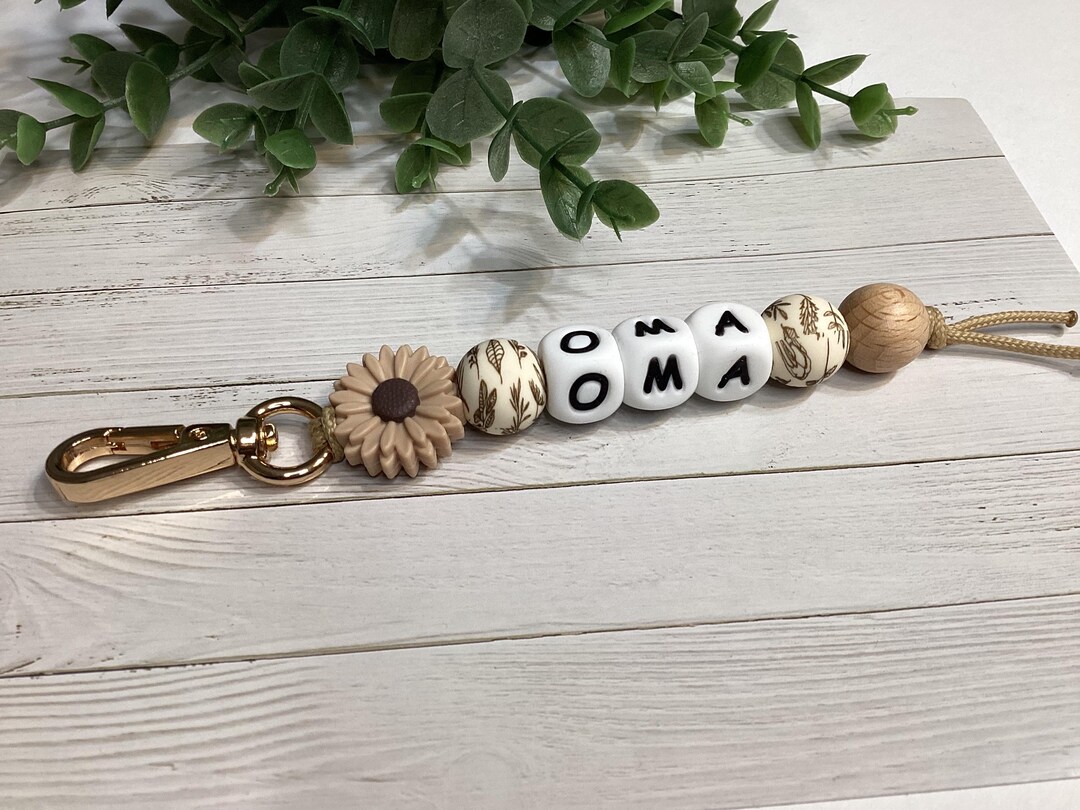 Oma Organic Cotton Cappucino Floral Keychain // Cappucino Daisy ...