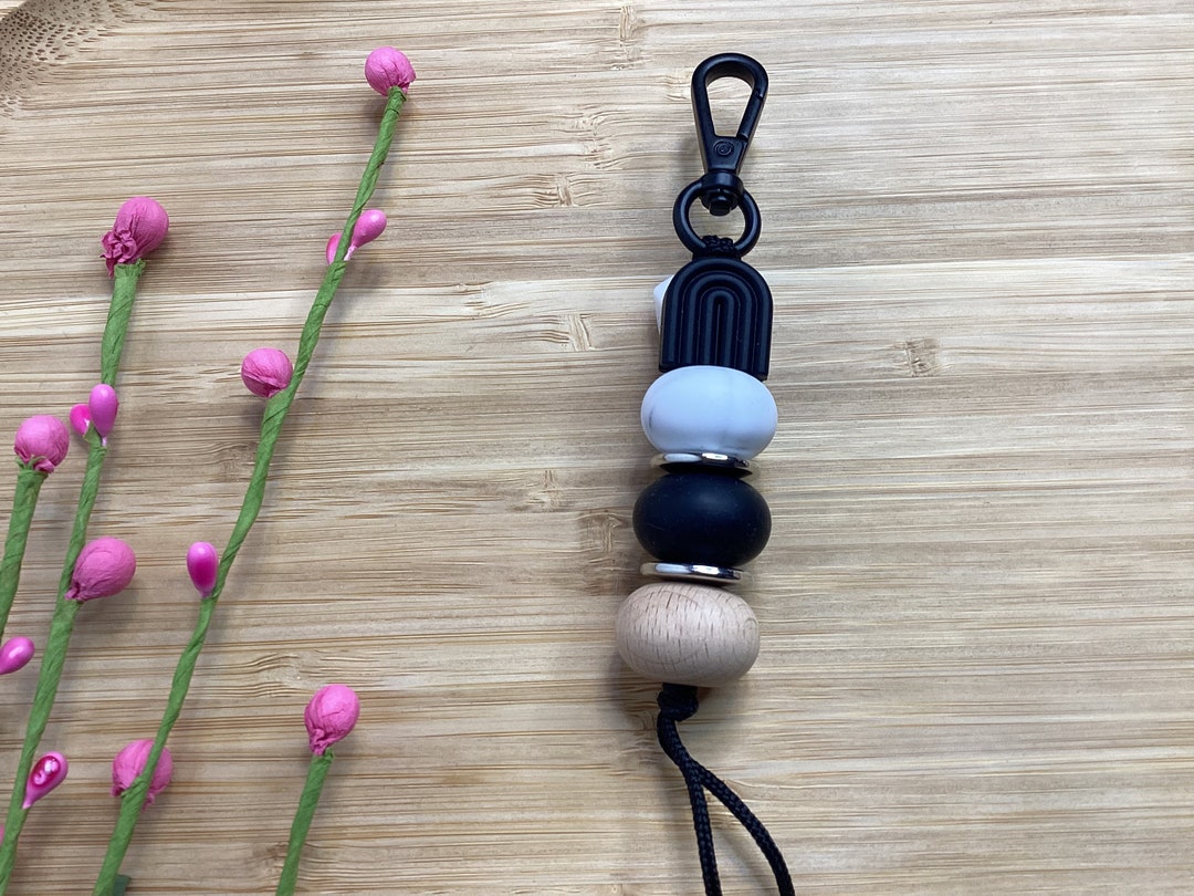 Black Rainbow Abacus Keychain // Keychain // Silicone Beads - Etsy