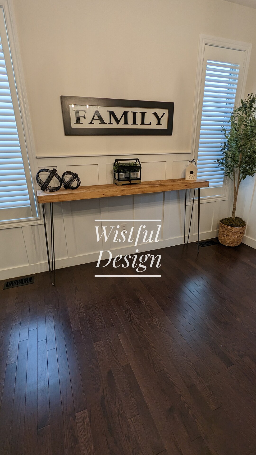 Chevron Console Table With Hairpin Legs - Etsy