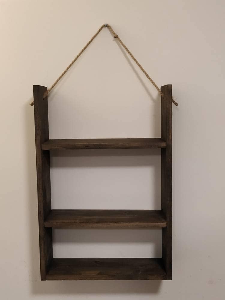 Rustic Ladder Shelf Rustic Ladder and Rope Shelf Rustic - Etsy