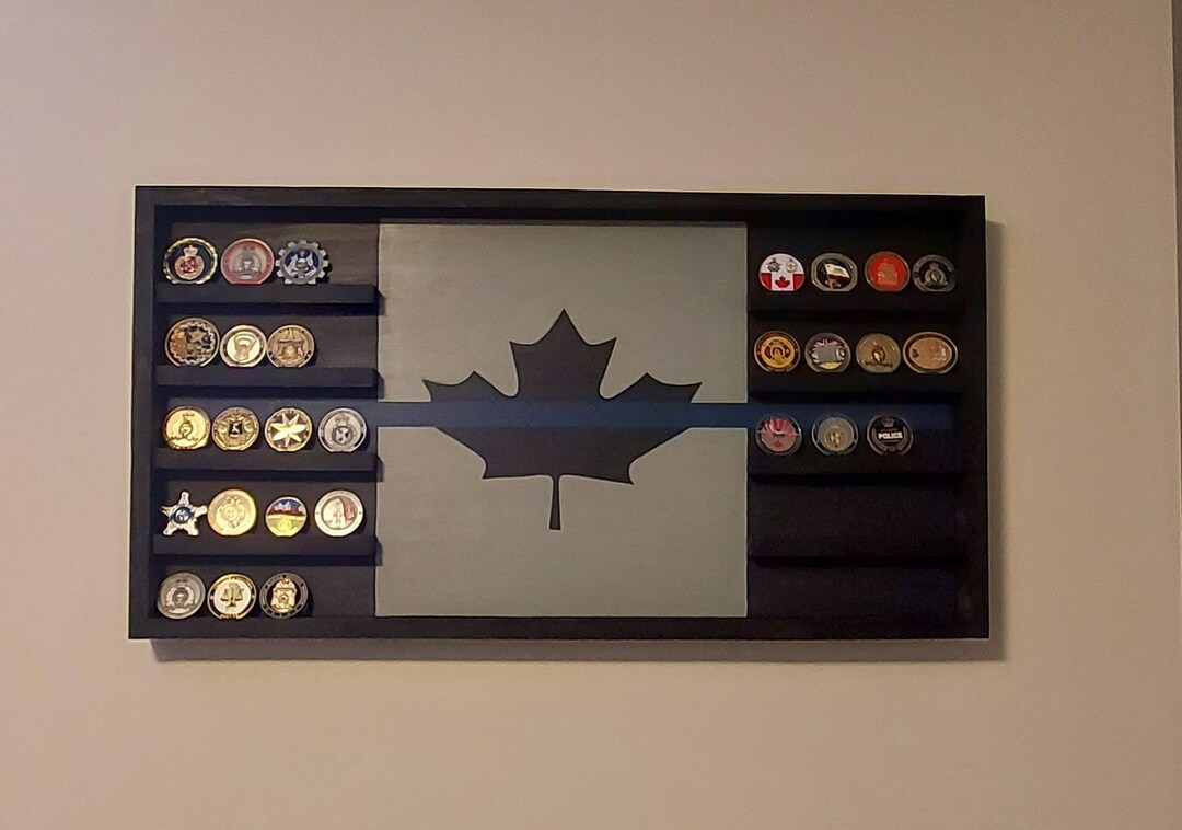 Blue Line Canadian Flag Challenge Coin Display/holder - Etsy Canada