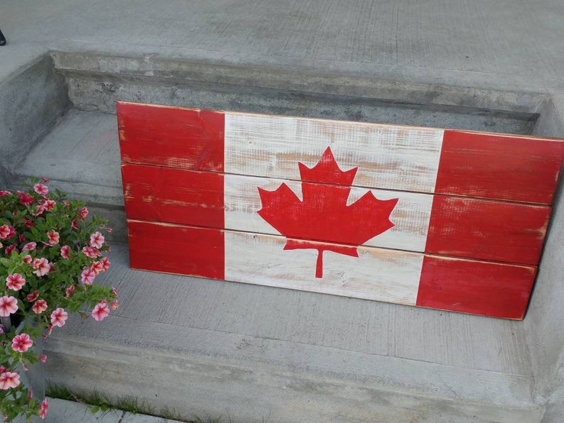 Canadian Flag Rustic Wood Sign - Etsy