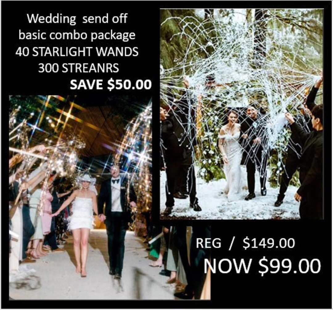 Wedding Send off Sparkeling Basic Combo 40 Starlight Wands and 300 ...