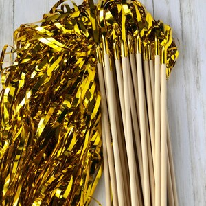 Shiny Tinsel Wedding Wands - Gold Pack of 20 - Etsy