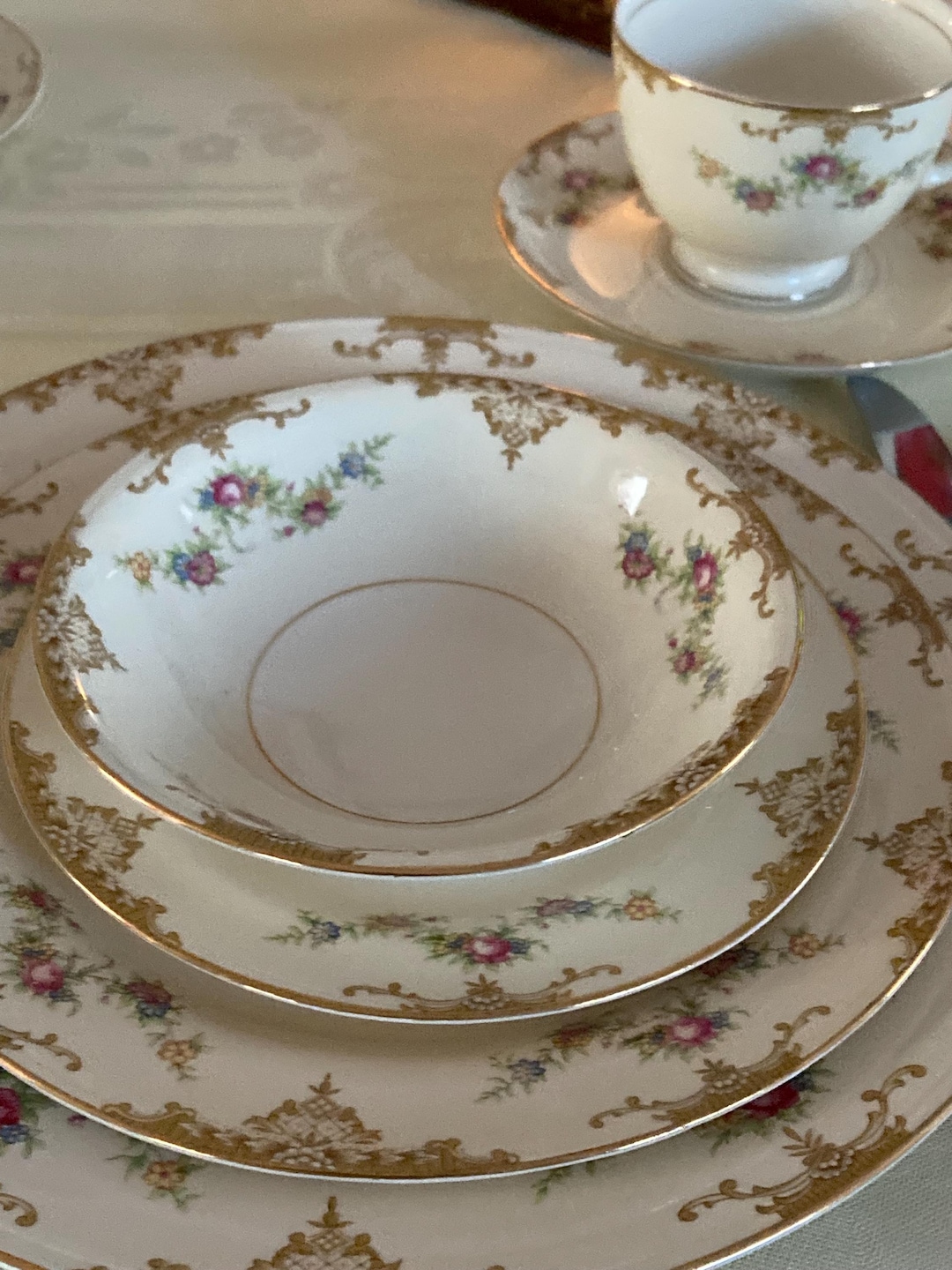 Fine China Set USA Eggshell Nautilus 1942 Vintage Handpainted Set for ...