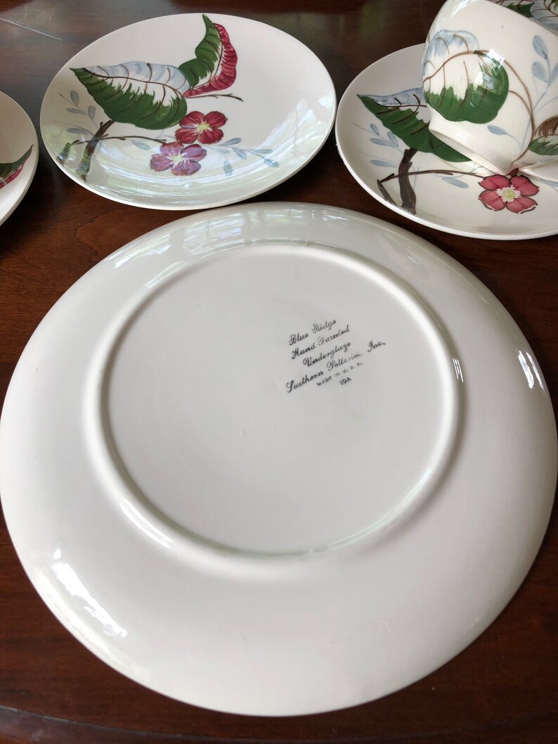 Vintage China Blue Ridge Dinnerware Set Mid-century Hand | Etsy