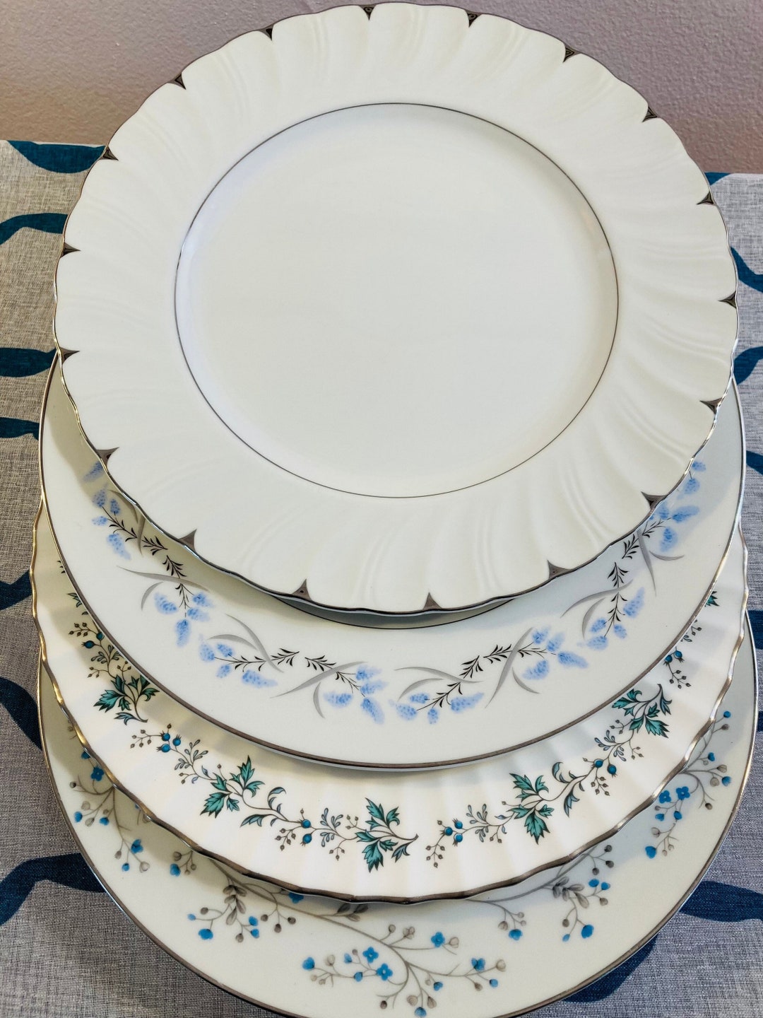 China Plates Dinner Mismatched Fine China Vintage Plates, Floral Garden ...