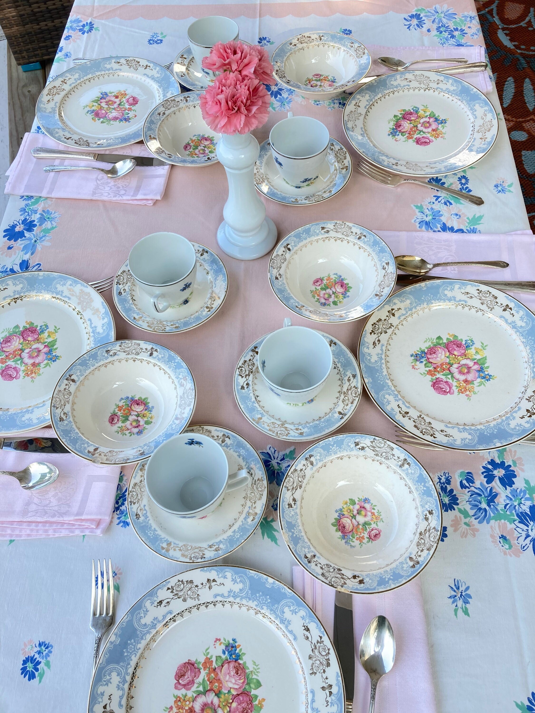 Tea Party Set Vintage Royal Splendor Fine China 4 Piece Settings for 5 ...