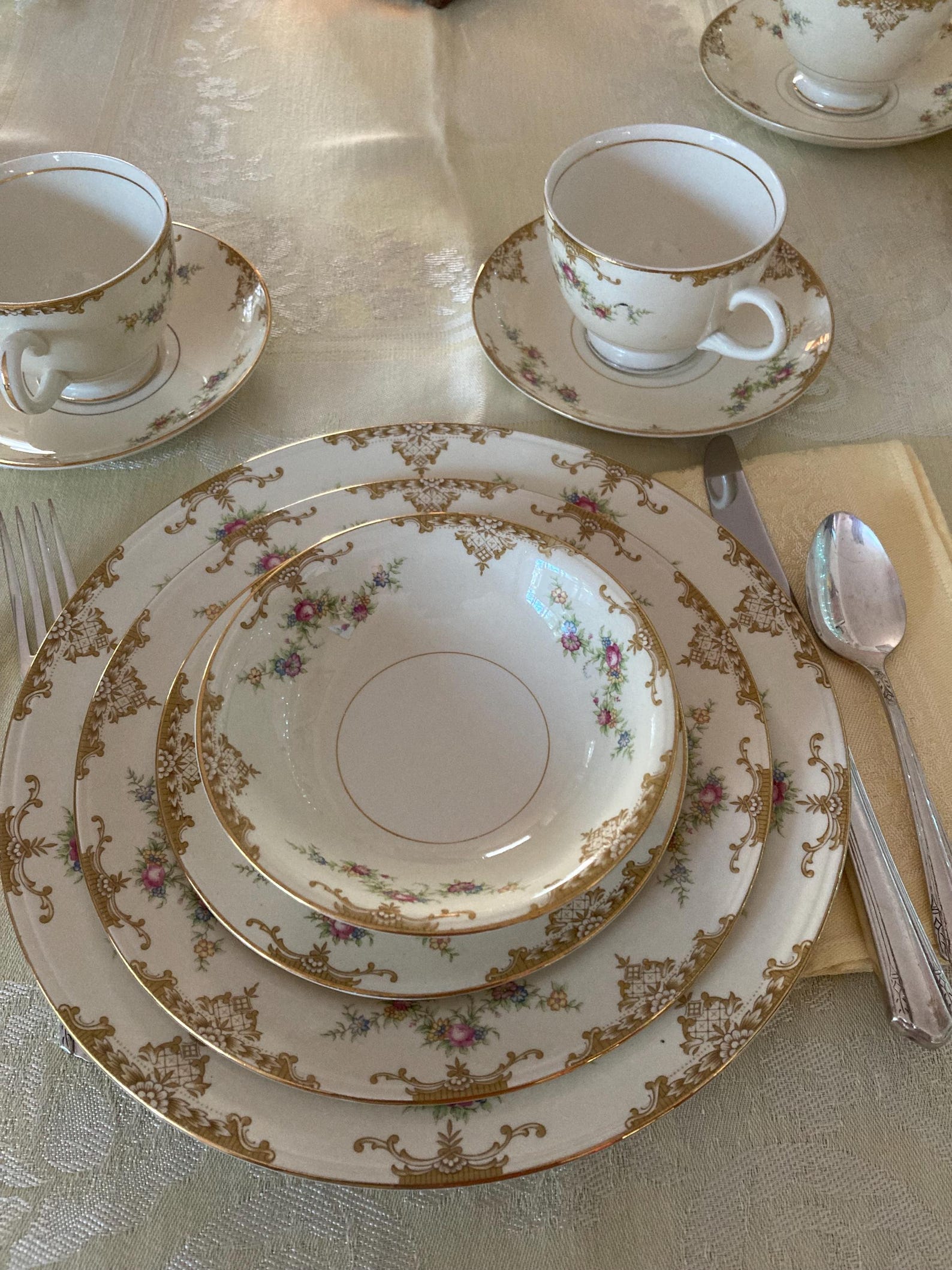 Fine China Set USA Eggshell Nautilus 1942 Vintage Handpainted Set for ...