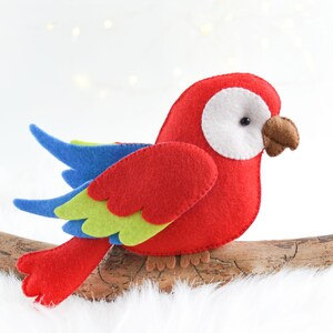 Parrot Plushie Felt PATTERN Pdf . Felt Bird Pattern for Jungle Nursery ...