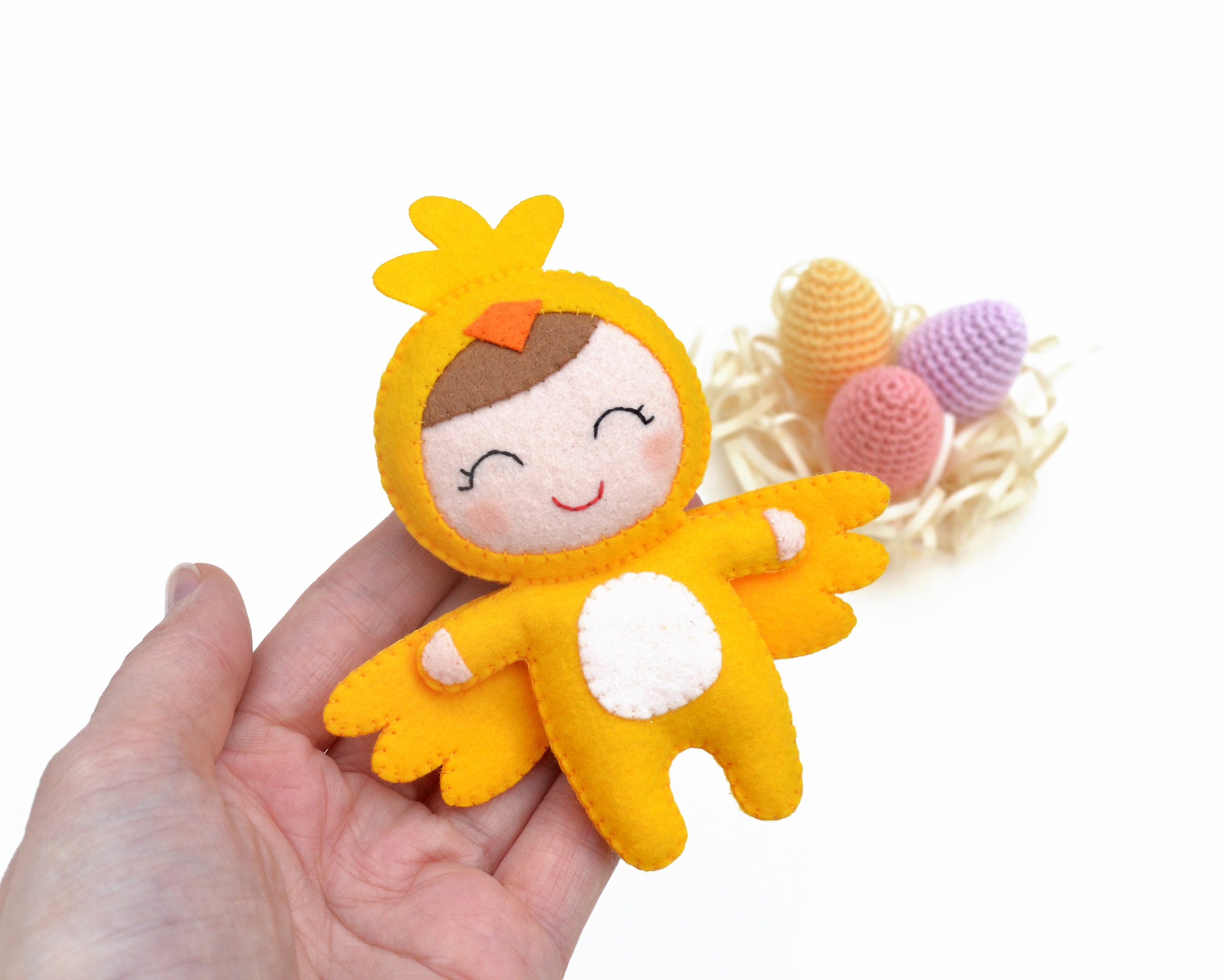 Felt Baby Chick Doll Sewing Pattern: Easter Basket Stuffer (PDF Pattern ...
