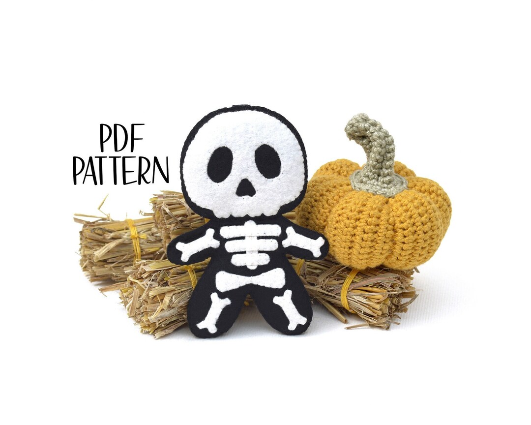 Skeleton Felt PATTERN Pdf . Halloween Ornament Sewing Pattern . Easy ...