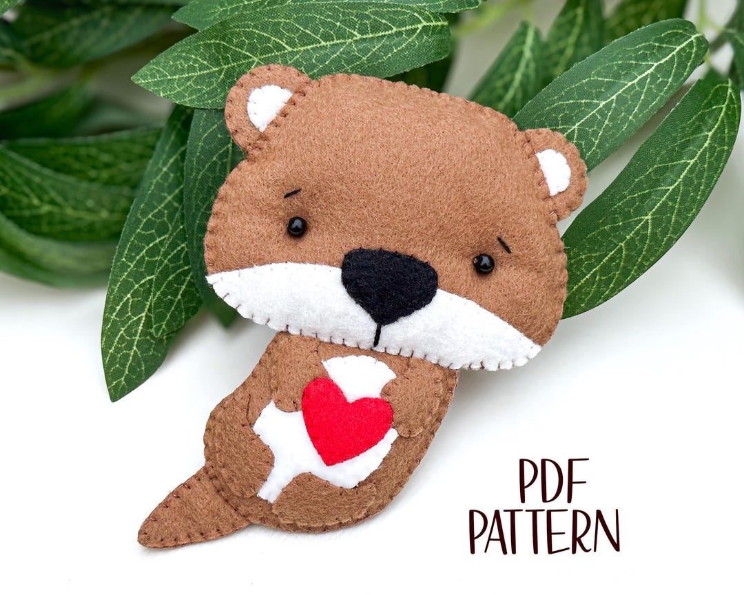 Felt Otter Sewing Pattern PDF . DIY Plush Toy Tutorial . Woodland ...