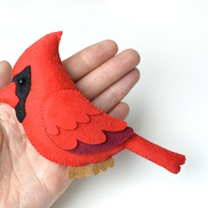 Red Cardinal Felt PATTERN Pdf . Winter Decor Birds Sewing Pattern ...