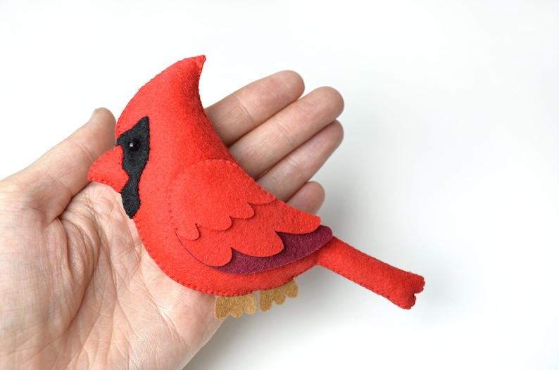 Red Cardinal Felt PATTERN Pdf . Winter Decor Birds Sewing Pattern ...