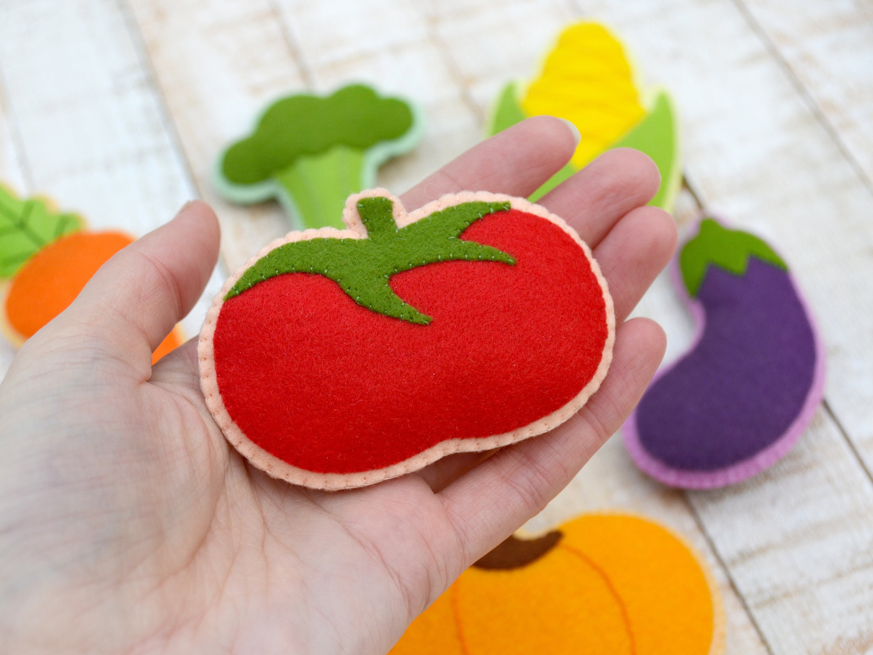 Felt Vegetables Set 7 PDF PATTERNS Digital File . Felt Food | Etsy