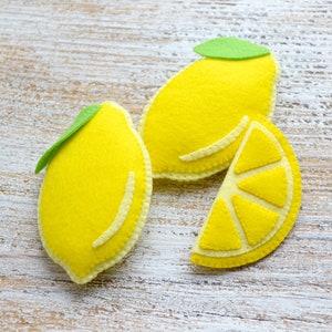LEMON Felt Food PATTERN Pdf, Felt Lemon Wedge Sewing Pattern, Play Food ...