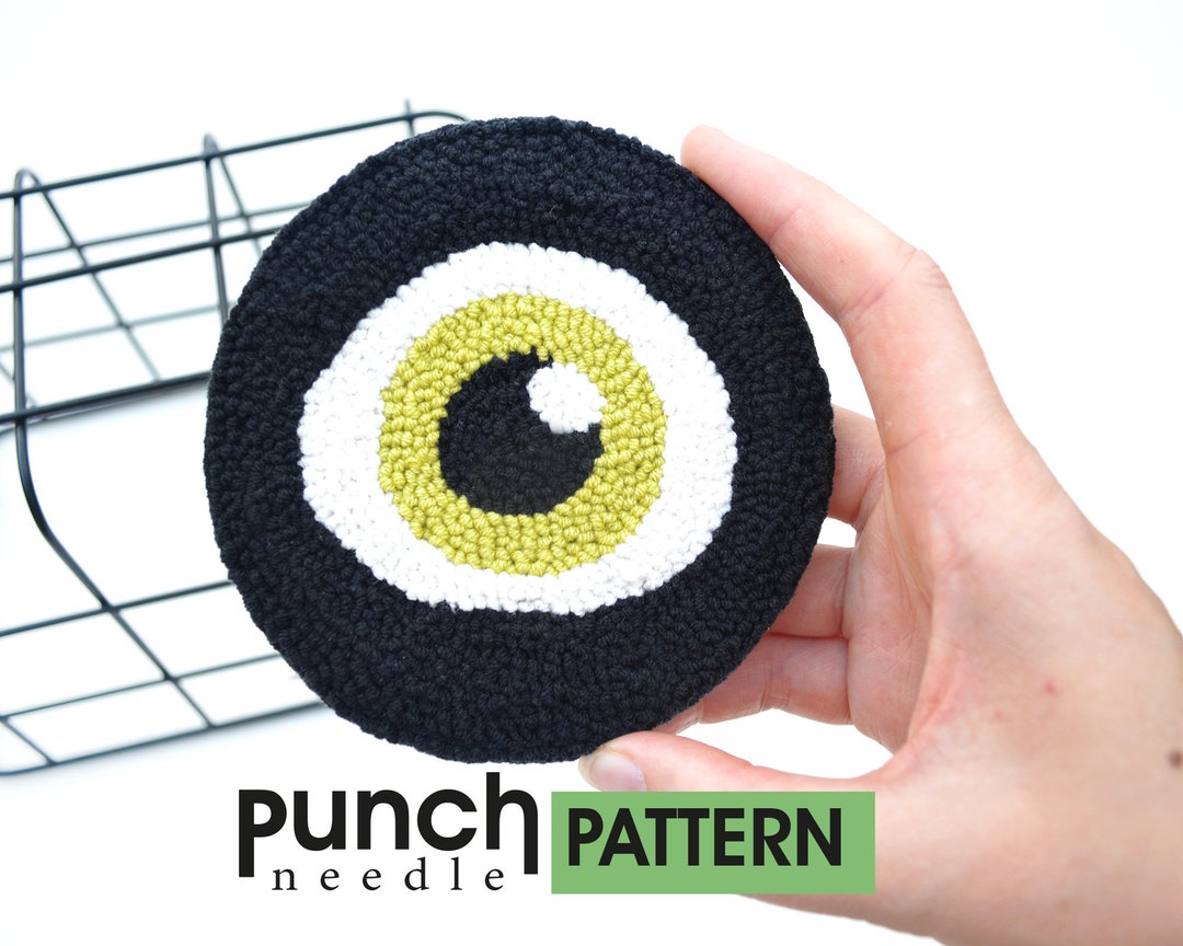 Eyeball Punch Needle PATTERN . Halloween Decor . Autumn Cup Coasters - Etsy