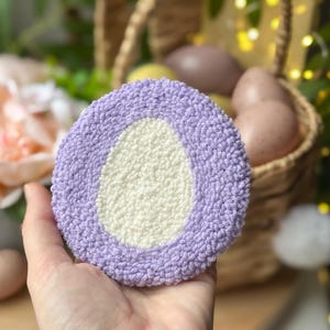 Simple Easter Punch Needle PATTERN 5 in 1 . Easter Car Coasters Bunny ...