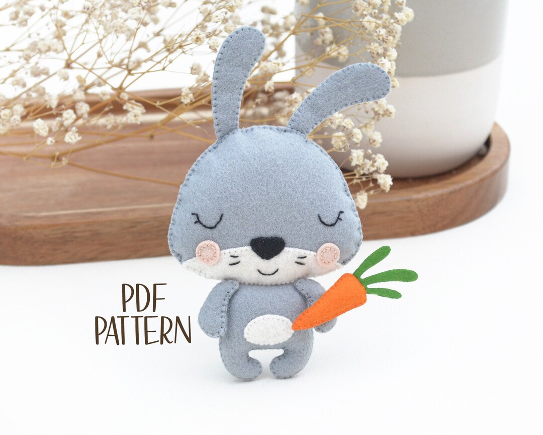 Felt Bunny Toy PATTERN Pdf Digital File . Easter Sewing Patterns . Felt ...