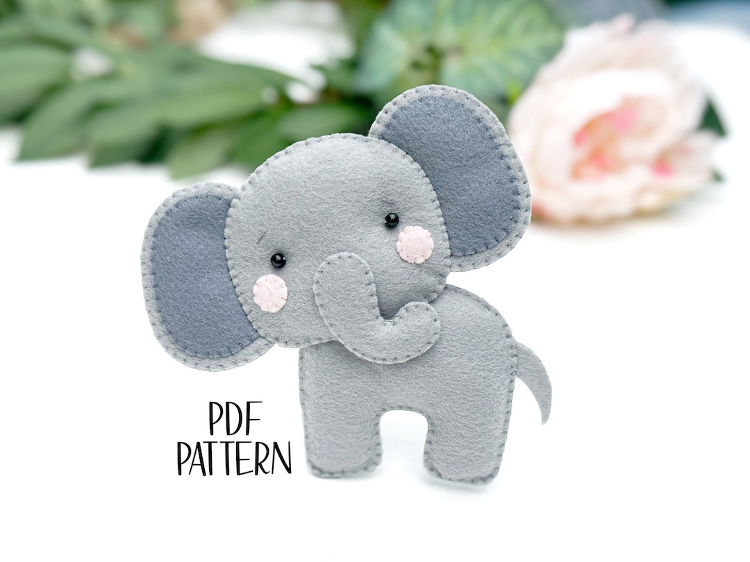 Felt Elephant PATTERN Pdf . Safari Baby Mobile . Jungle Nursery Decor ...