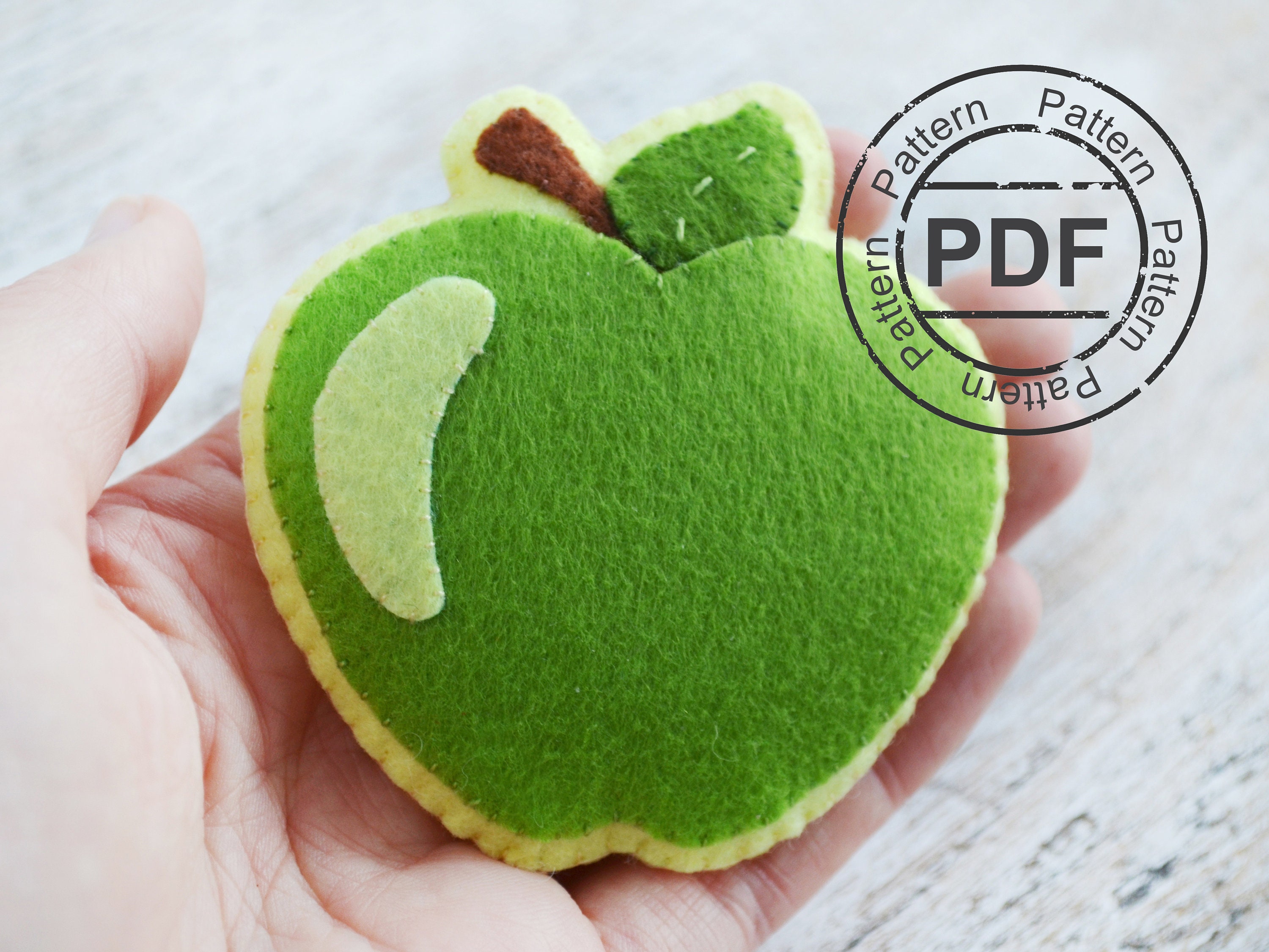 APPLE felt food PATTERN pdf Felt sewing pattern Play food | Etsy