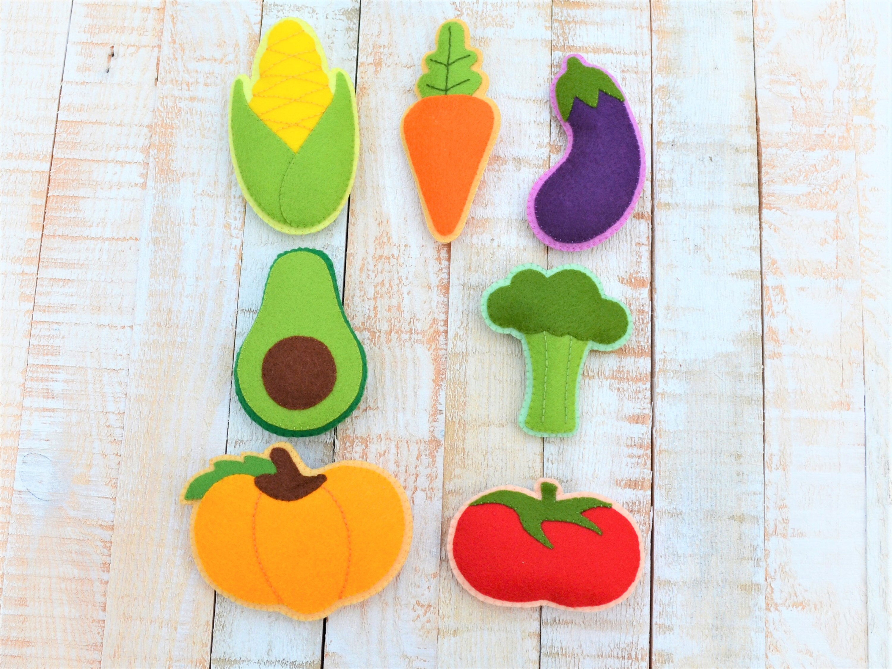 Felt Vegetables Set 7 PDF PATTERNS Digital File . Felt Food | Etsy