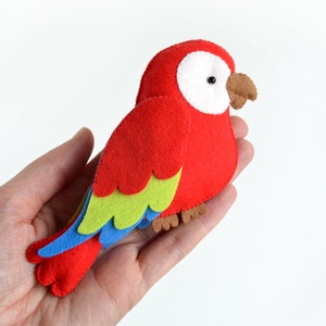 Parrot Plushie Felt PATTERN Pdf . Felt Bird Pattern for Jungle Nursery ...
