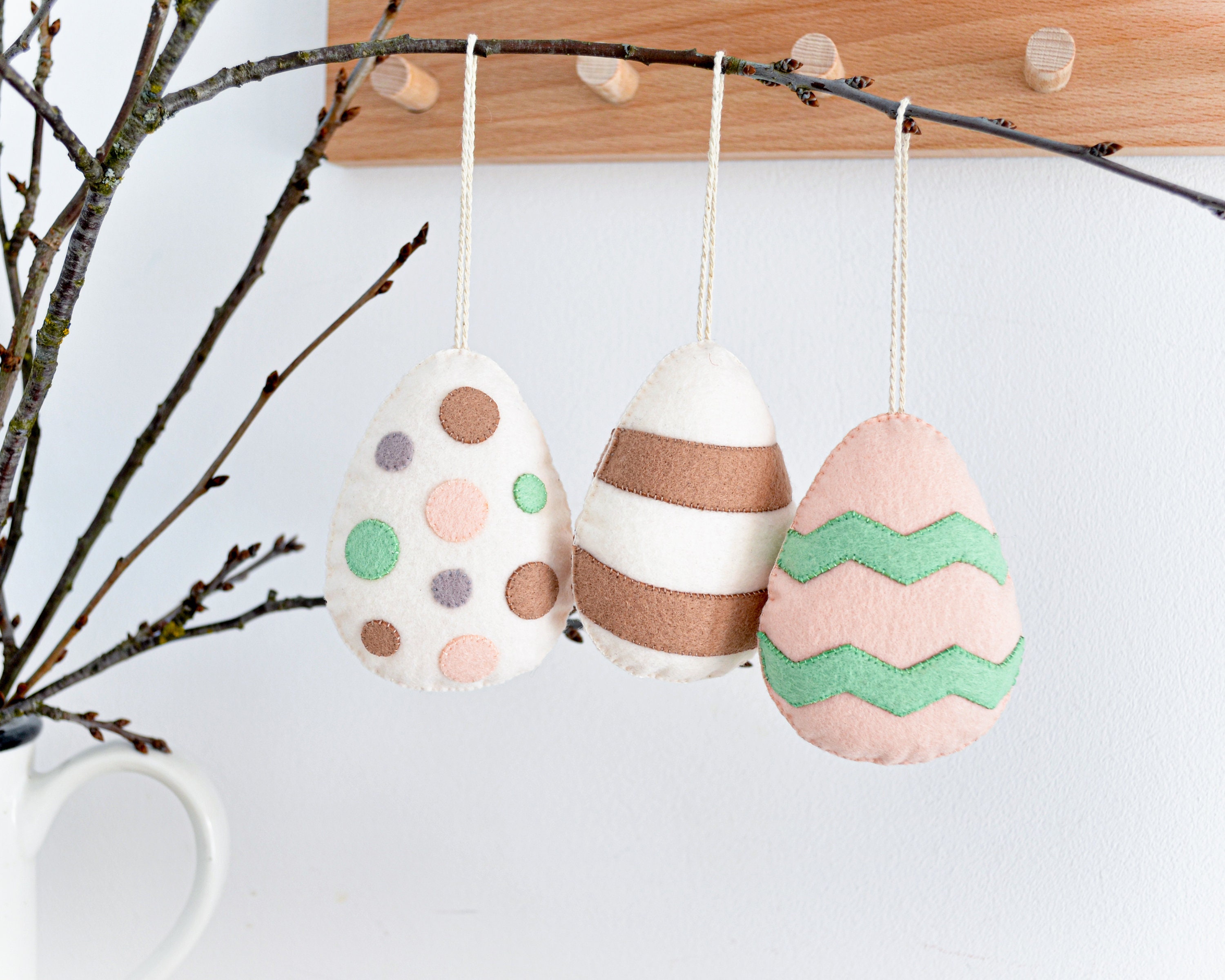 Easter Decor Felt Ornaments PDF Pattern Set of 5 . Easter - Etsy