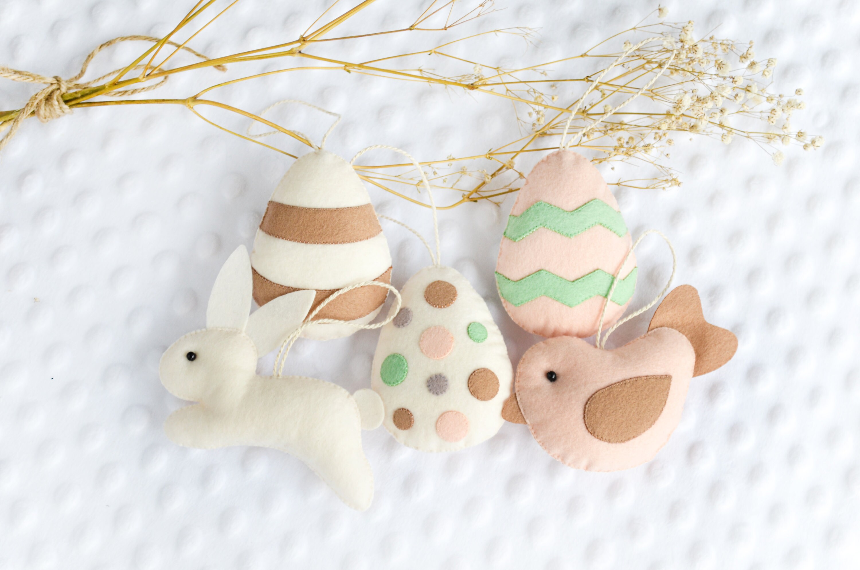 Easter Decor Felt Ornaments PDF Pattern Set of 5 . Easter - Etsy