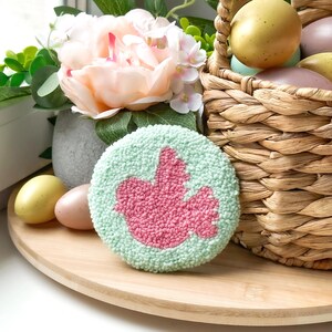 Simple Easter Punch Needle PATTERN 5 in 1 . Easter Car Coasters Bunny ...