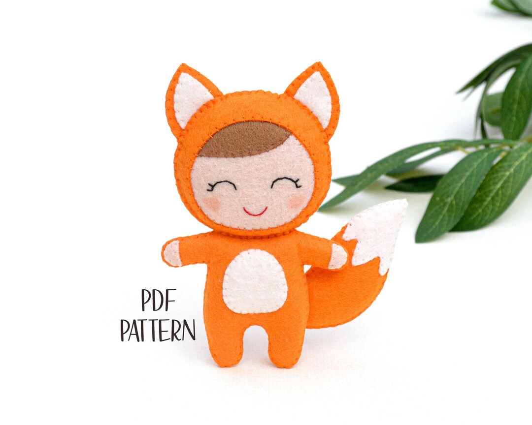 Baby Fox Felt PATTERN . Handmade Fox Plush Pocket Doll . Woodland Fox ...