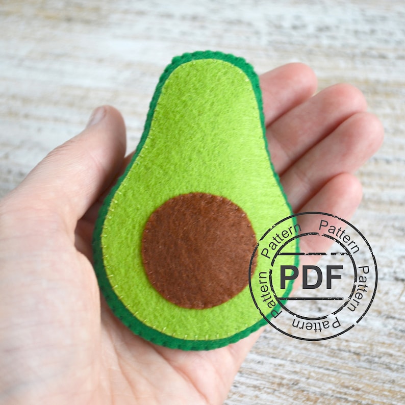 Avocado Felt Food PATTERN Pdf - Etsy