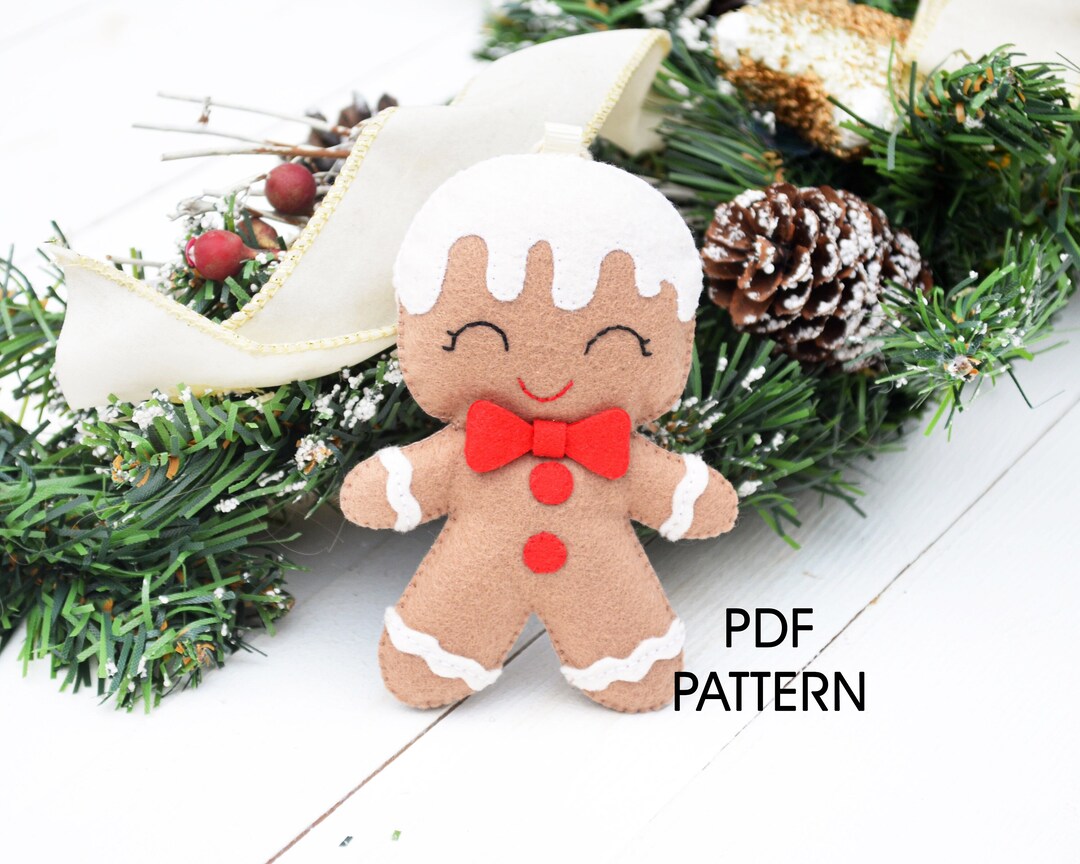Gingerbread Man Felt PATTERN Pdf . Christmas Tree Toy Decor . Holiday ...