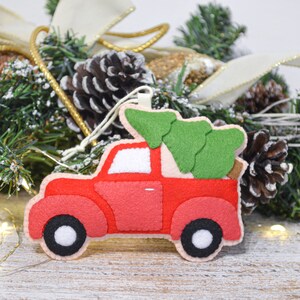 Felt Red Truck Pdf PATTERN Merry Christmas Truck Ornament - Etsy