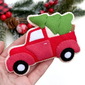 Felt Red Truck Pdf PATTERN Merry Christmas Truck Ornament - Etsy