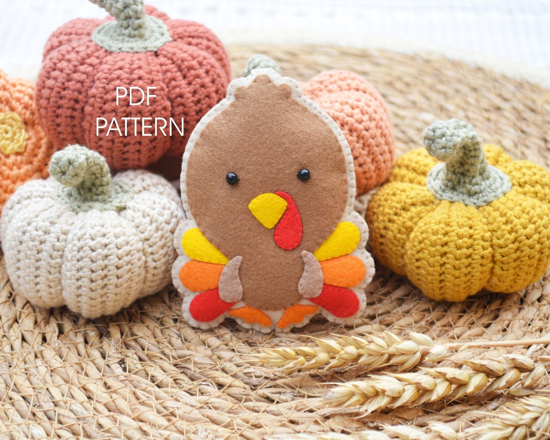 Thanksgiving Turkey Felt PATTERN Pdf . Holiday Tree Decorations . Fall ...
