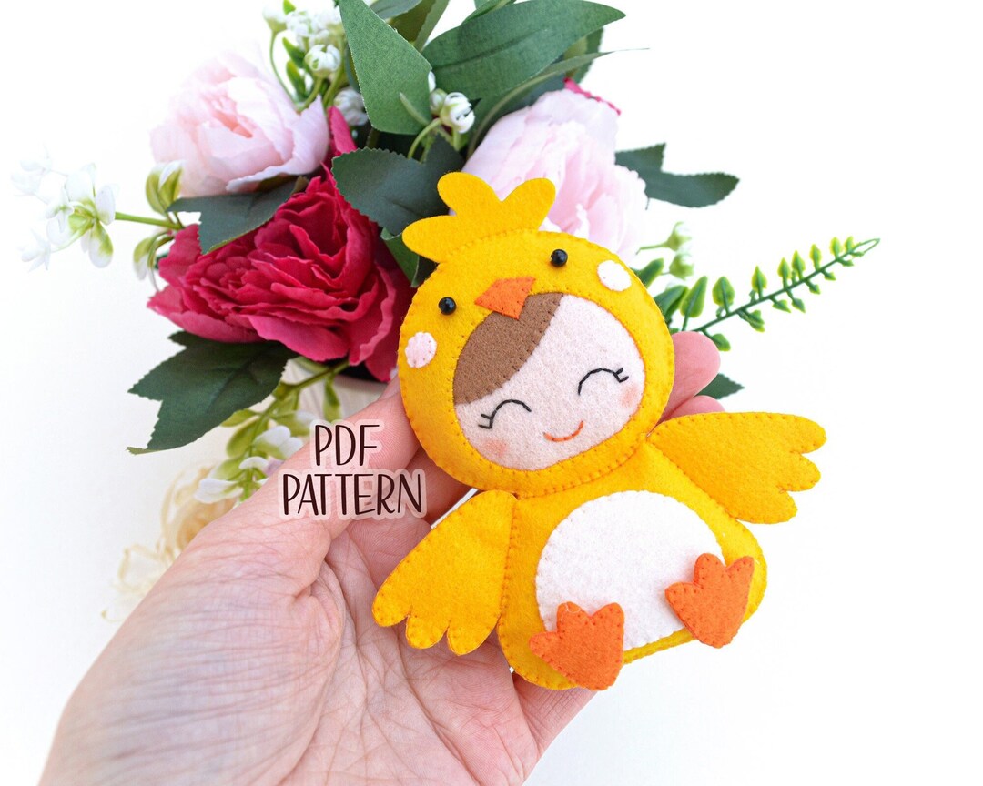 Baby Chicken Felt PATTERN Pdf . Easter Chick Basket Stuffer Sewing ...