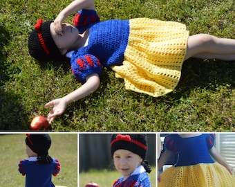 Snow White Costume PATTERN Bundle - Hair Bow & Apple Drawstring Sack ...