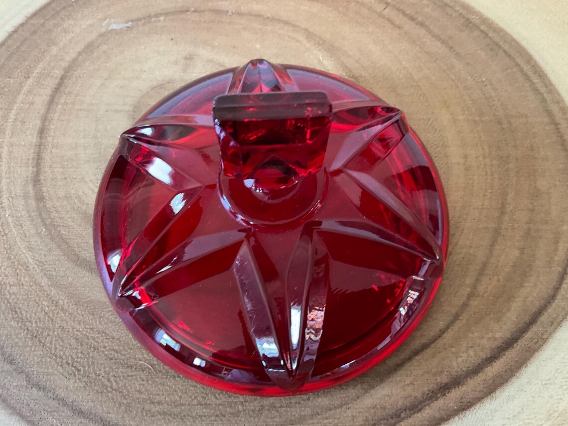 Fostoria Ruby Red Windsor Crown Candy Dish - Etsy