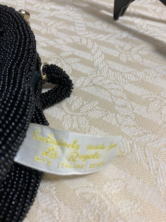 Vintage Black Beaded Handbag made in Japan La Regale - Gem
