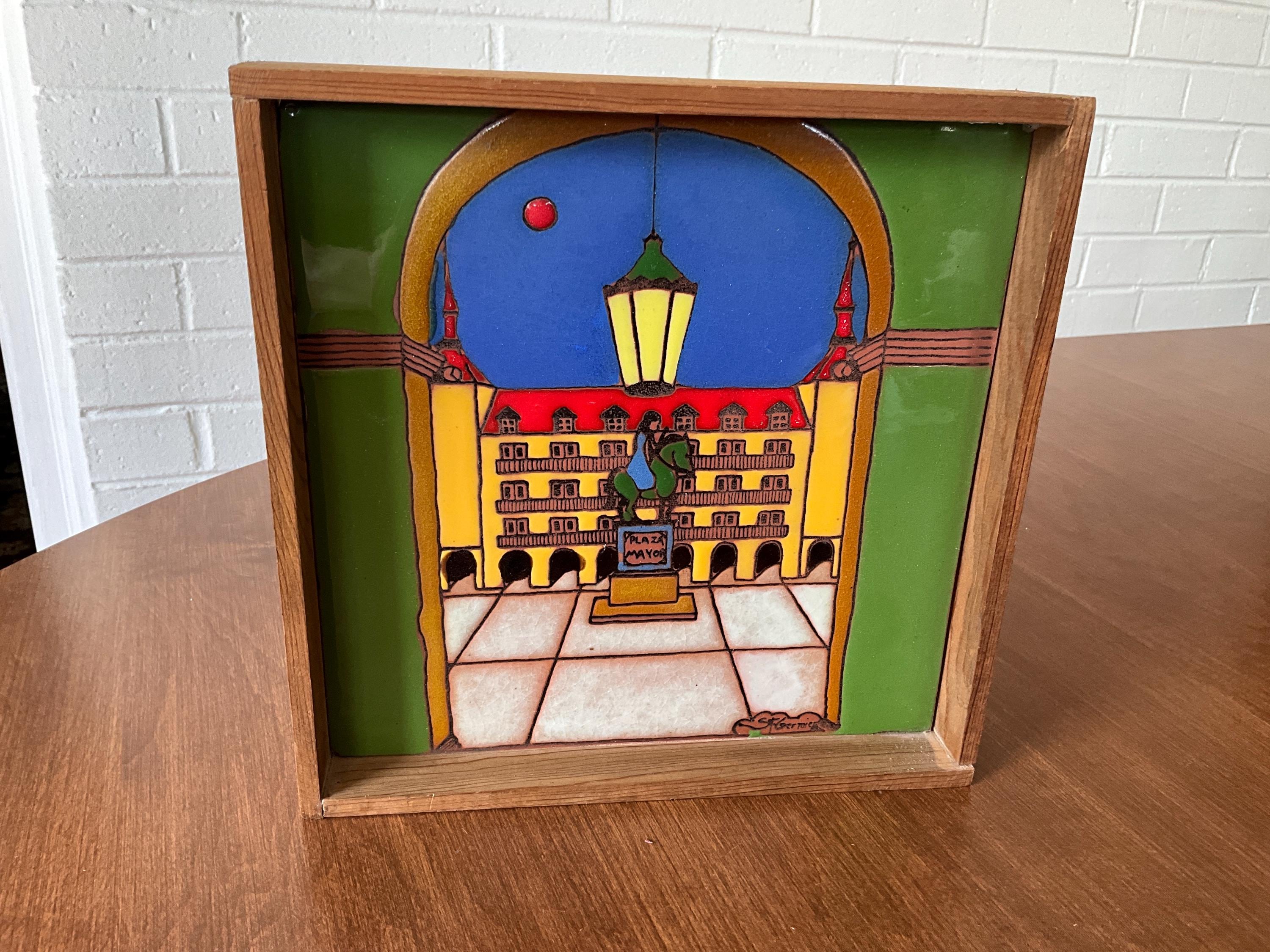 St Germier Spain Plaza Mayor Arco Cuchilleros Tile Ceramic Art Wall - Etsy