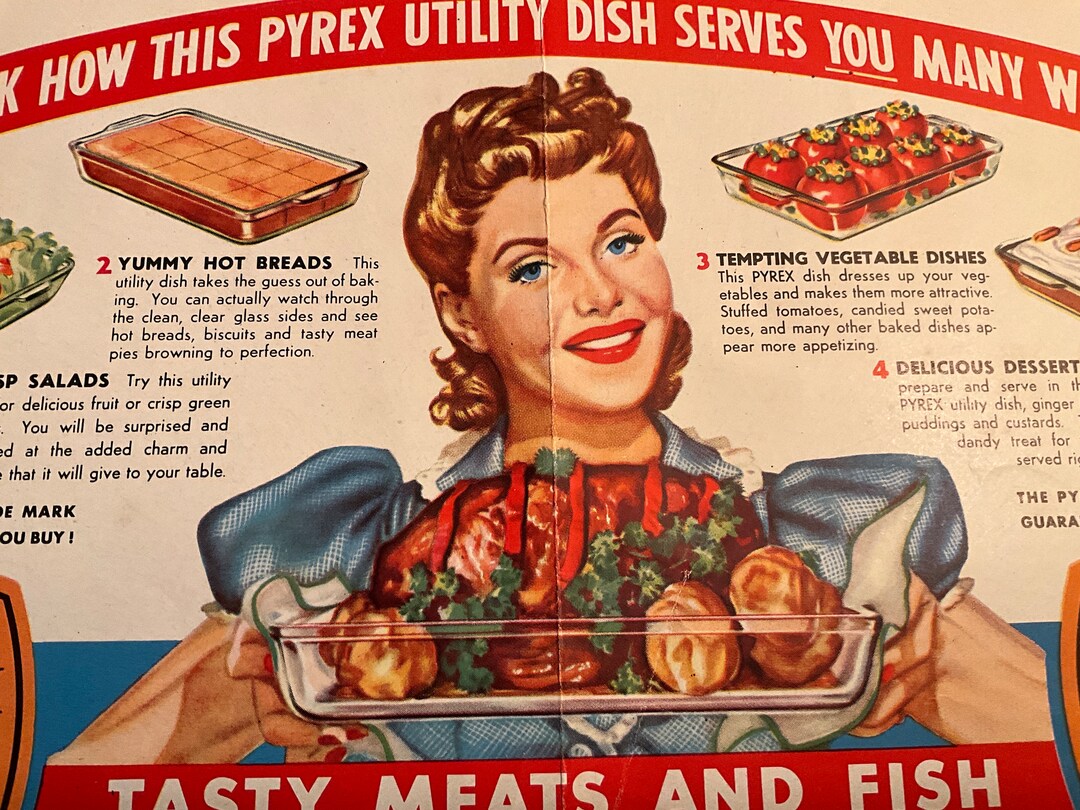 PYREX Lable From 1940’s Paper With Recipes on Back Side - Etsy