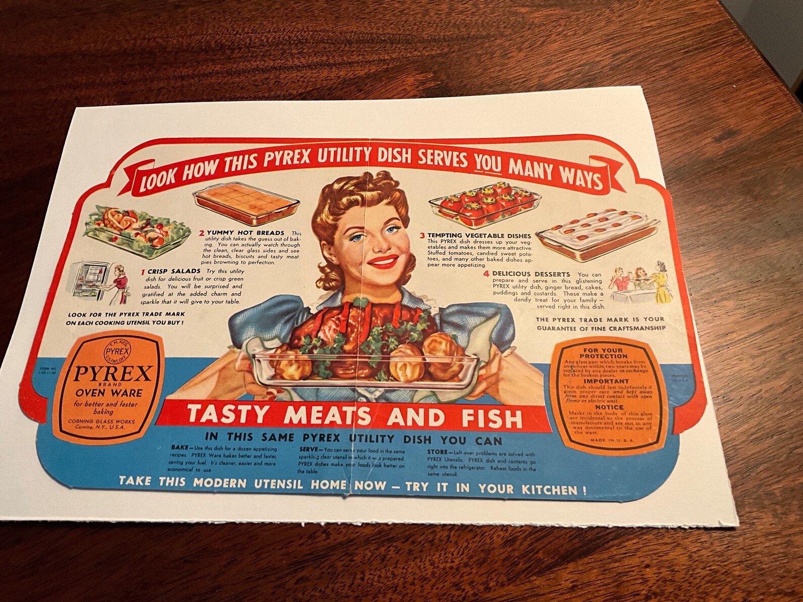 PYREX Lable From 1940’s Paper With Recipes on Back Side - Etsy