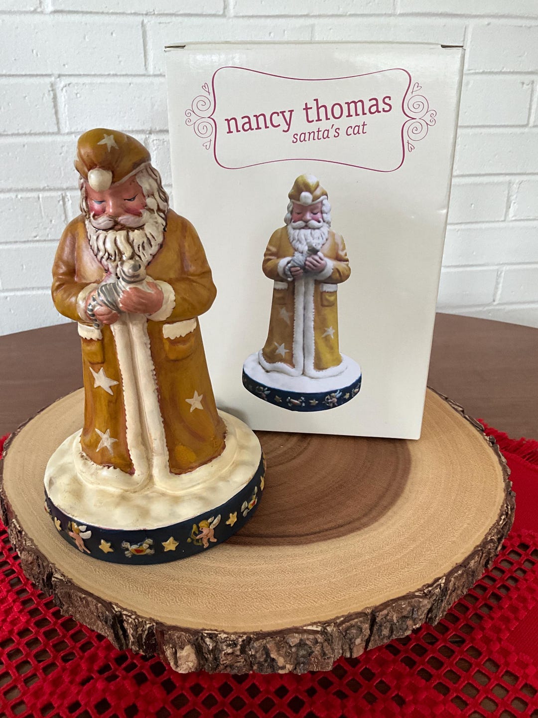 Nancy Thomas Santa Rescuing a Tiny Kitten - Etsy