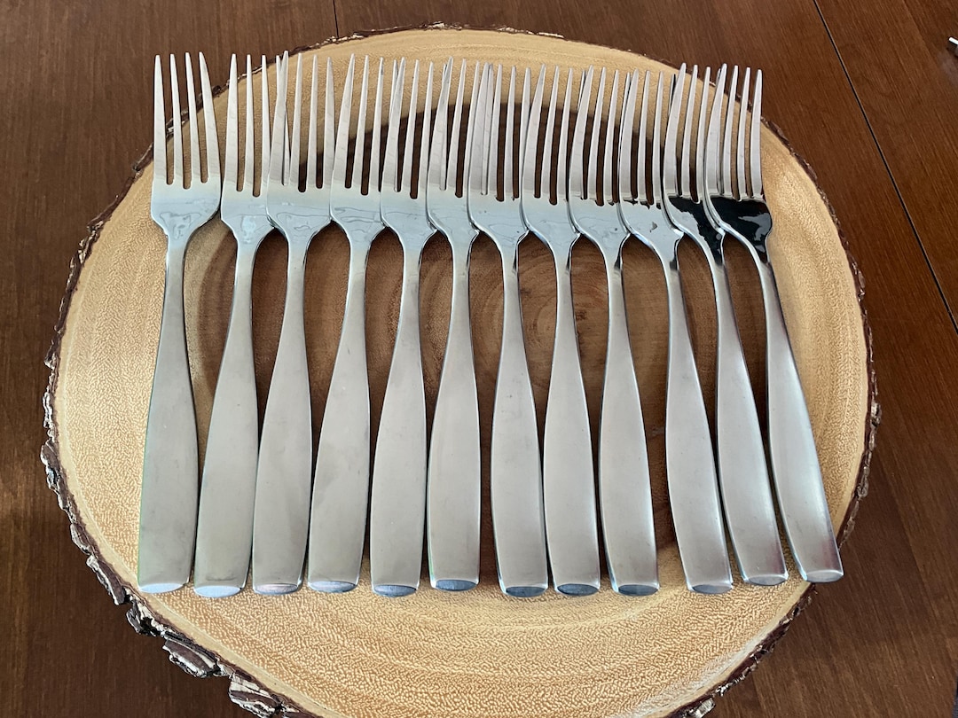 Mikasa Satin Loft Flatwear 12 Large Forks - Etsy
