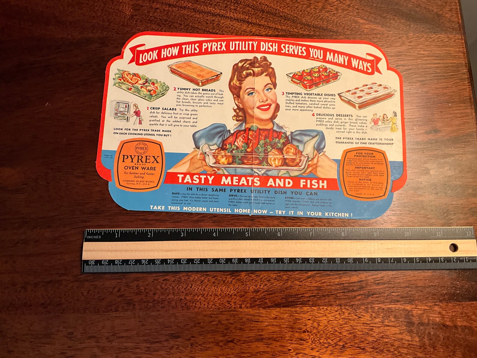 PYREX Lable From 1940’s Paper With Recipes on Back Side - Etsy