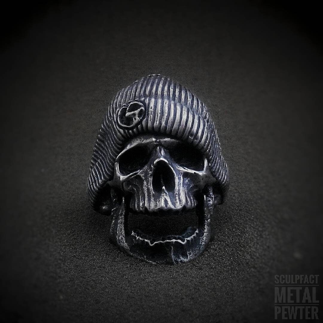 Old Man Skull Ring Rings Pewter Original Handmade Men's | Etsy